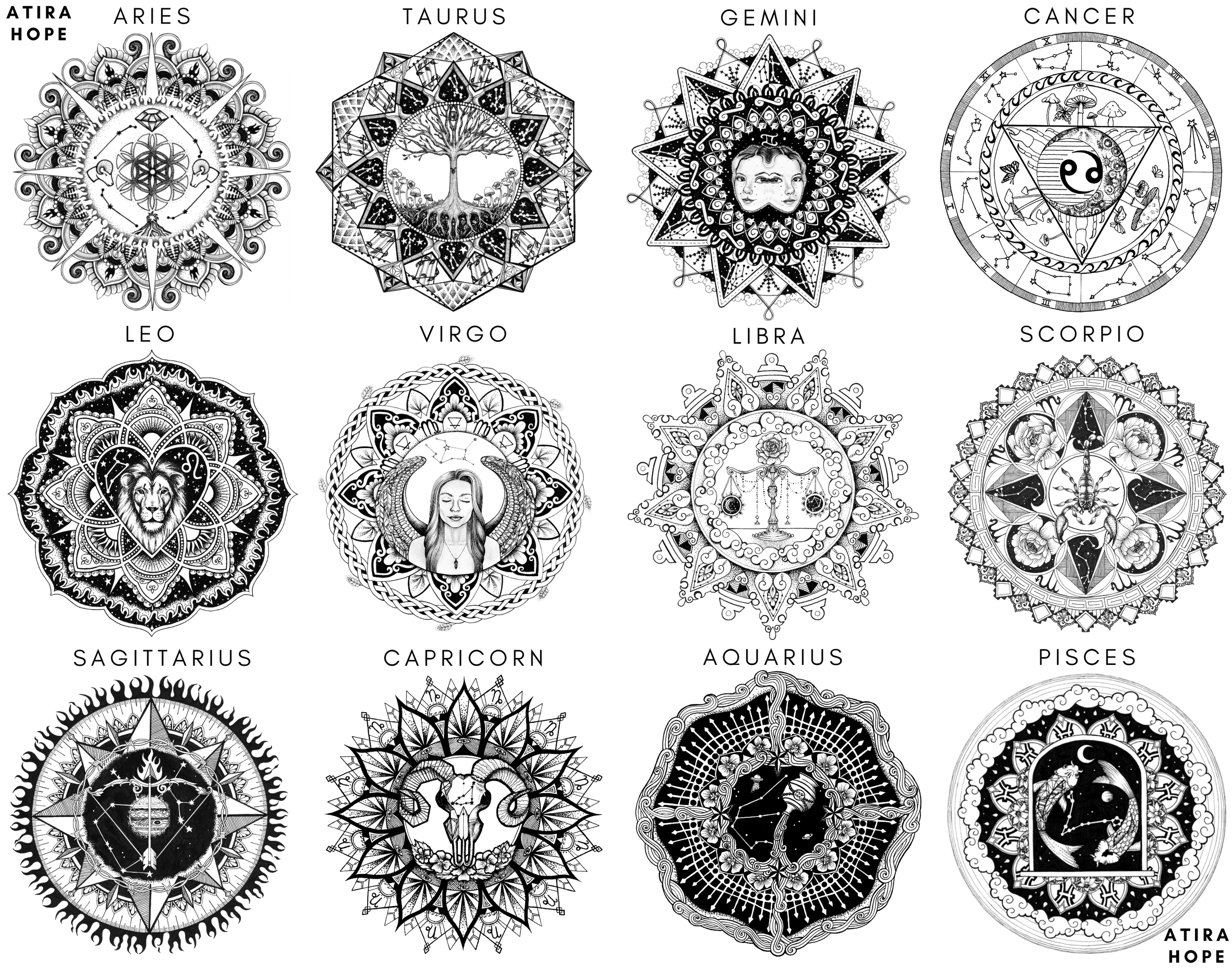 Cancer zodiac mandala 60 photos - Youhoroscope.com
