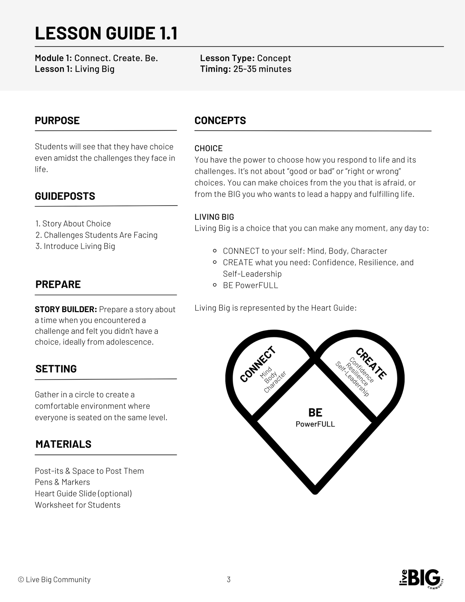 Resources | Get Free Access to a Sample Curriculum — Live Big