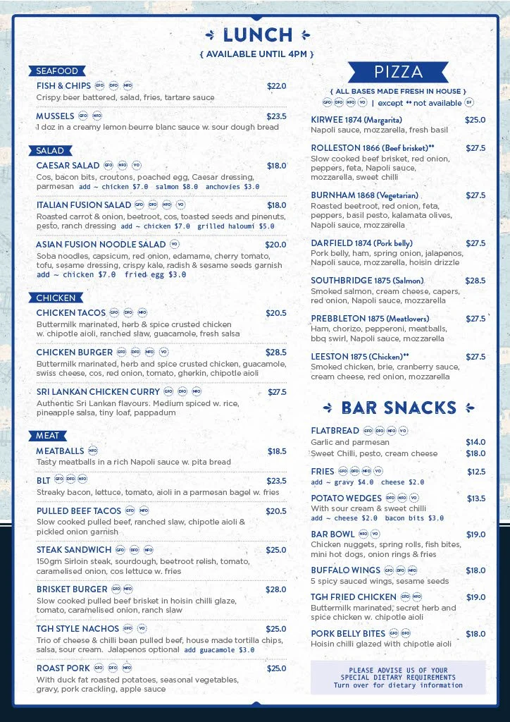 The Good Home Prebbleton-Menu