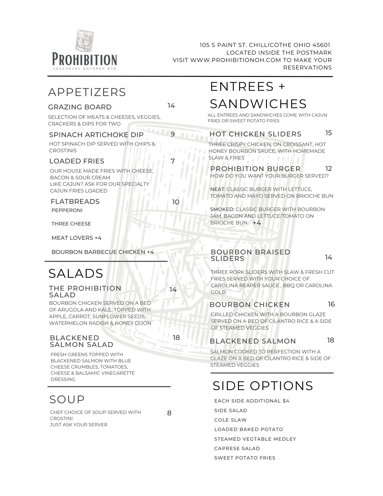 Ohio Bourbon Bar — Prohibition