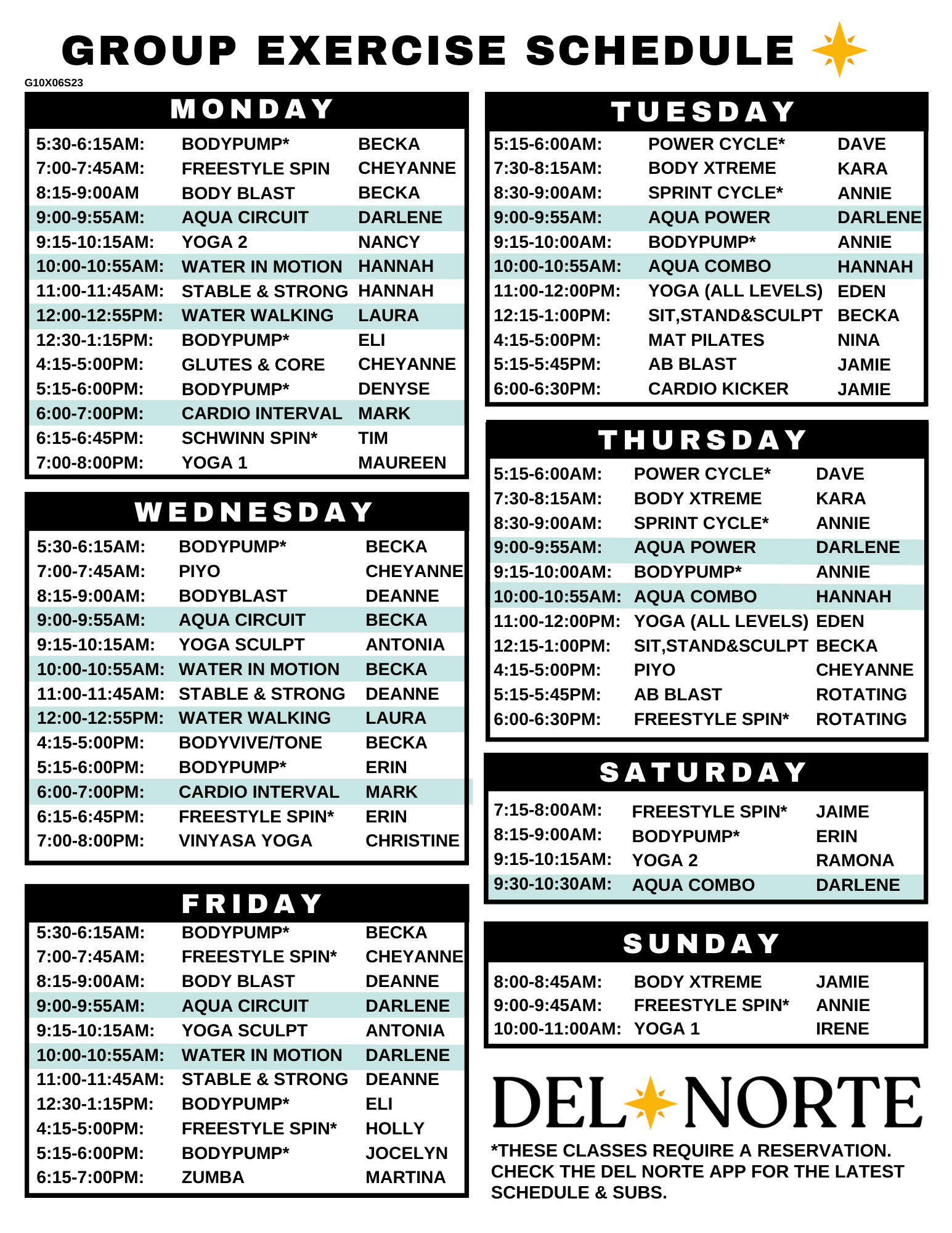 Group Exercise - Del Norte Club — Del Norte Club