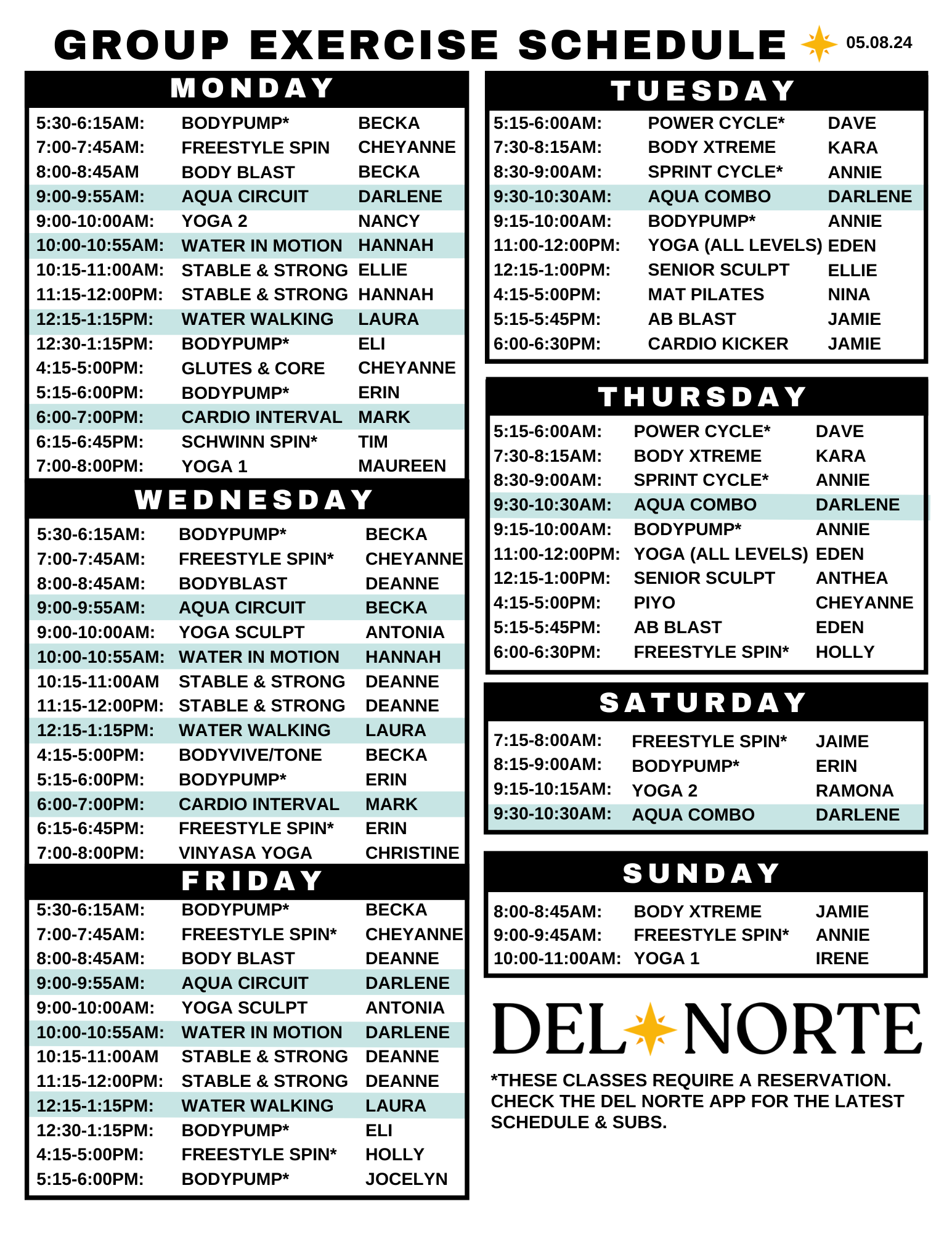 Group Exercise - Del Norte Club — Del Norte Club