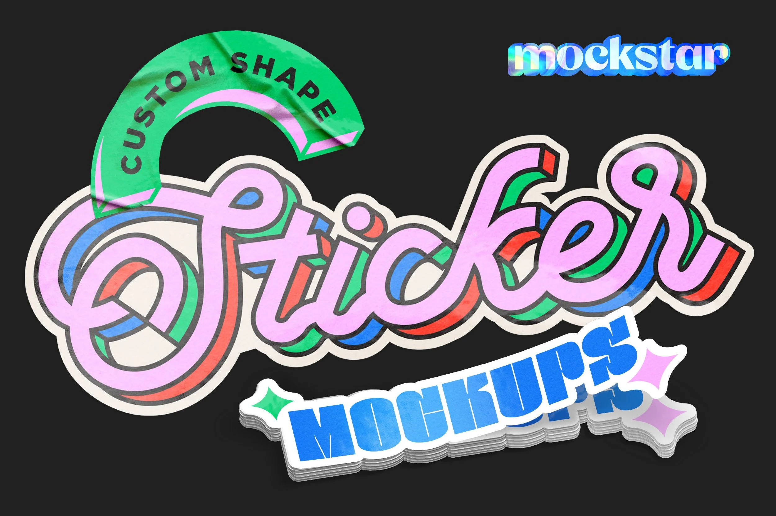 Custom Shape Sticker Mockup | for Photoshop — mockstar