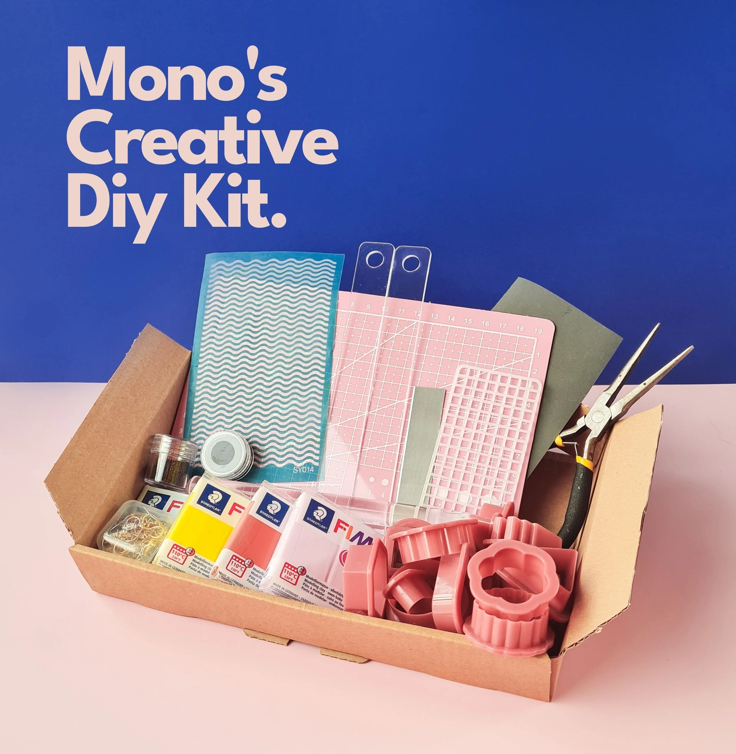 Polymer clay earrings DIY kit - starter kit - creative jewelry kit ...