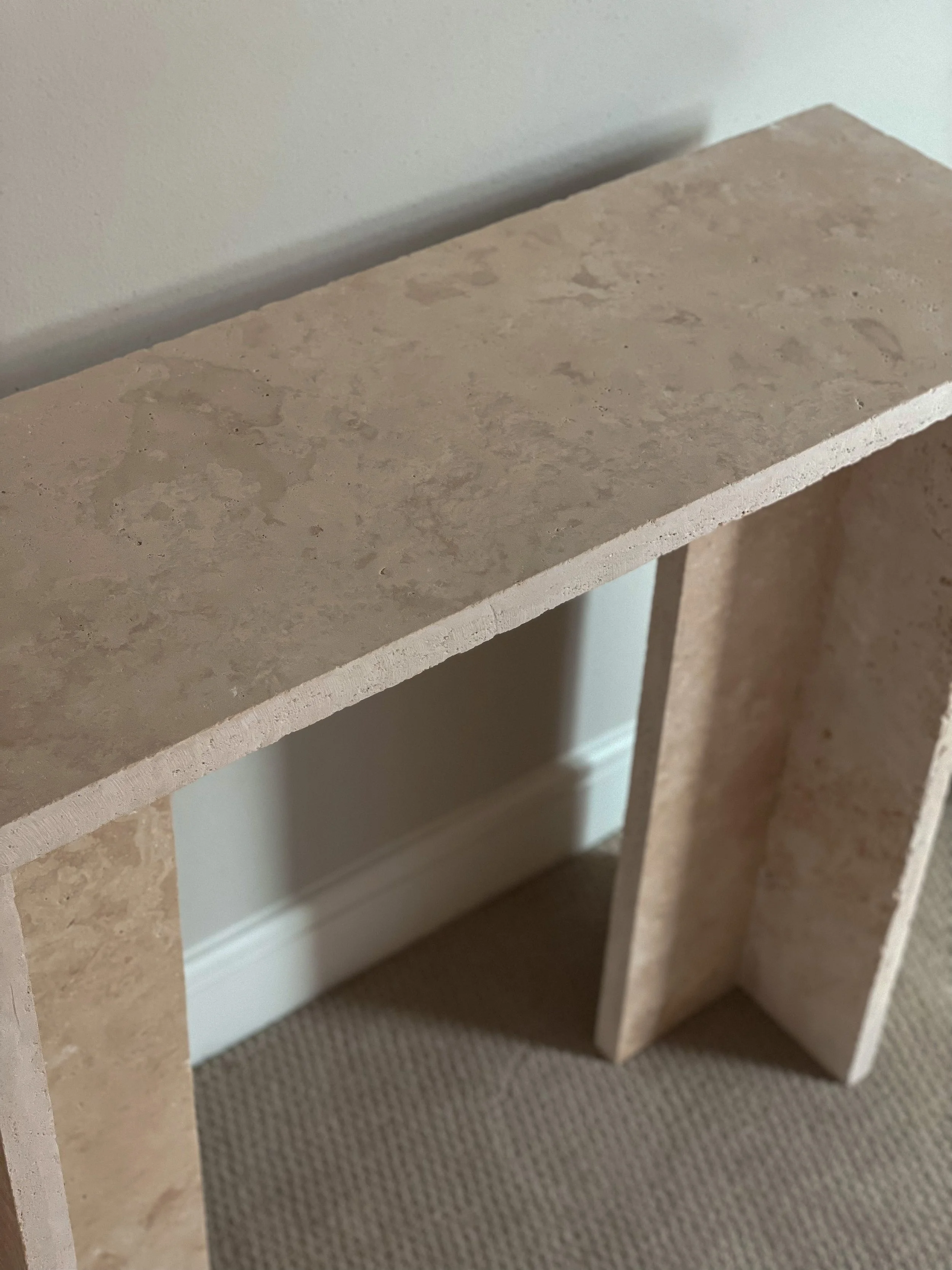 Meteorite Travertine Console Table — Stono Designs