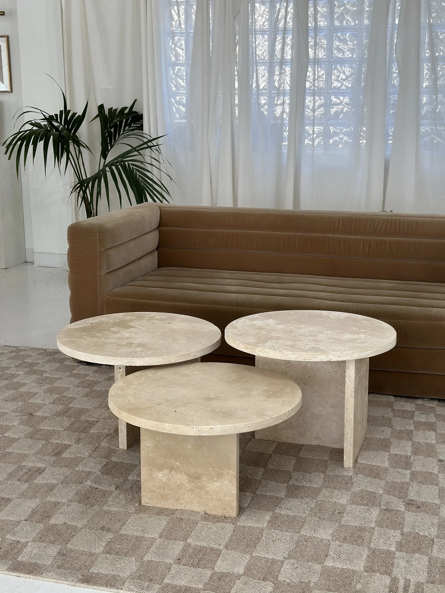 Travertine End Table and Nightstand - Meteorite — Stono Home