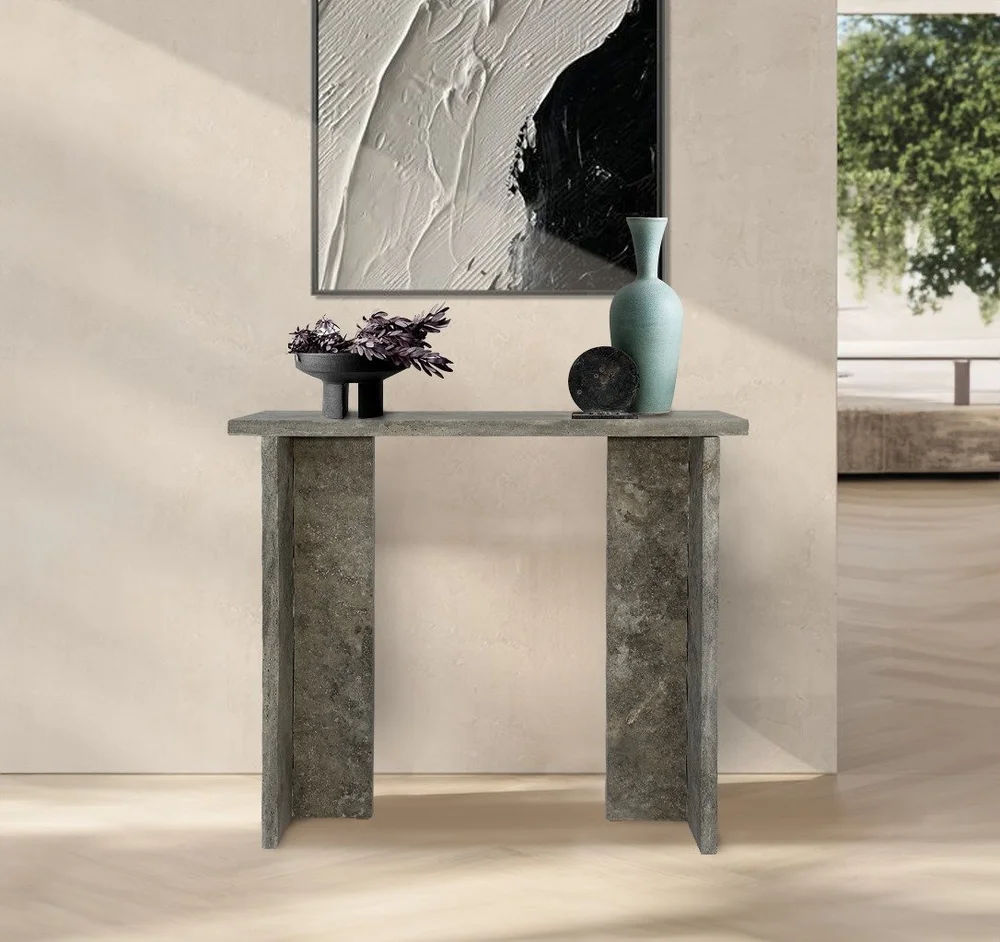 Travertine End Table and Nightstand - Meteorite — Stono Home