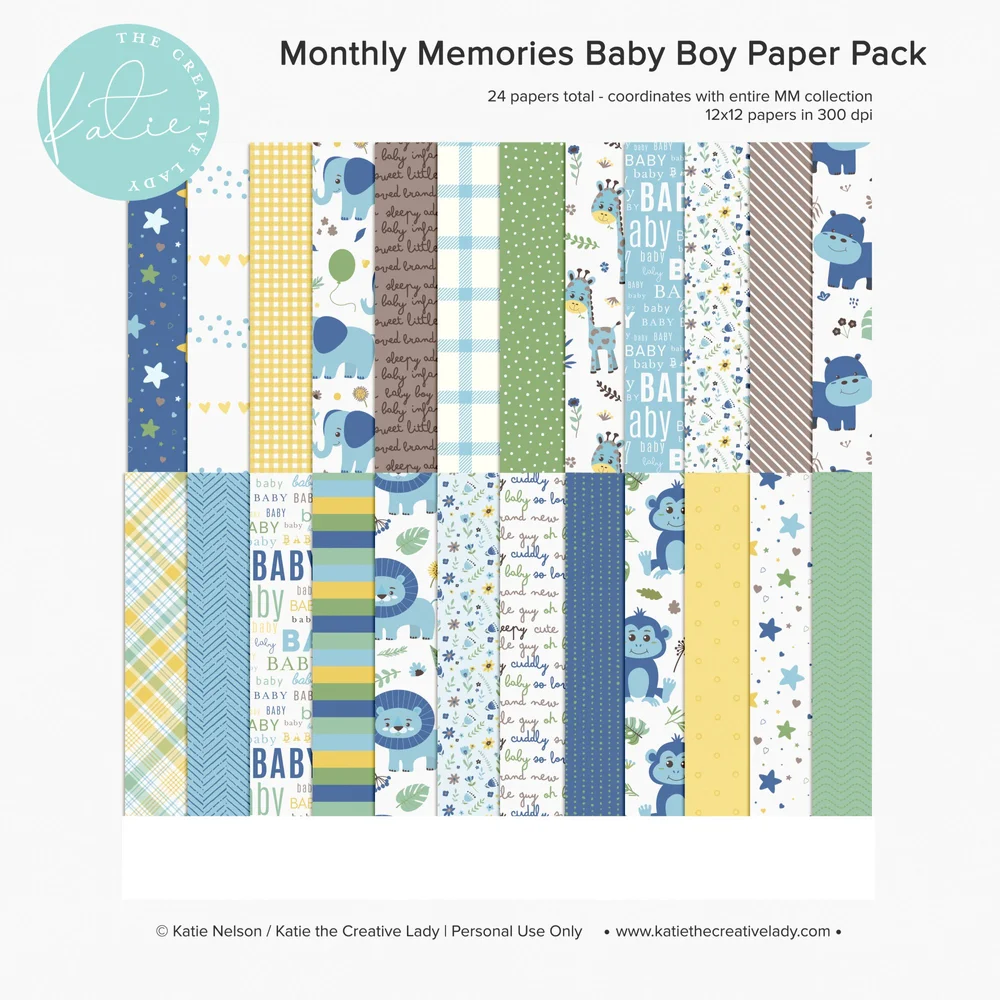 Baby Boy Paper Baby Boy Paper Pack — Katie The Creative Lady