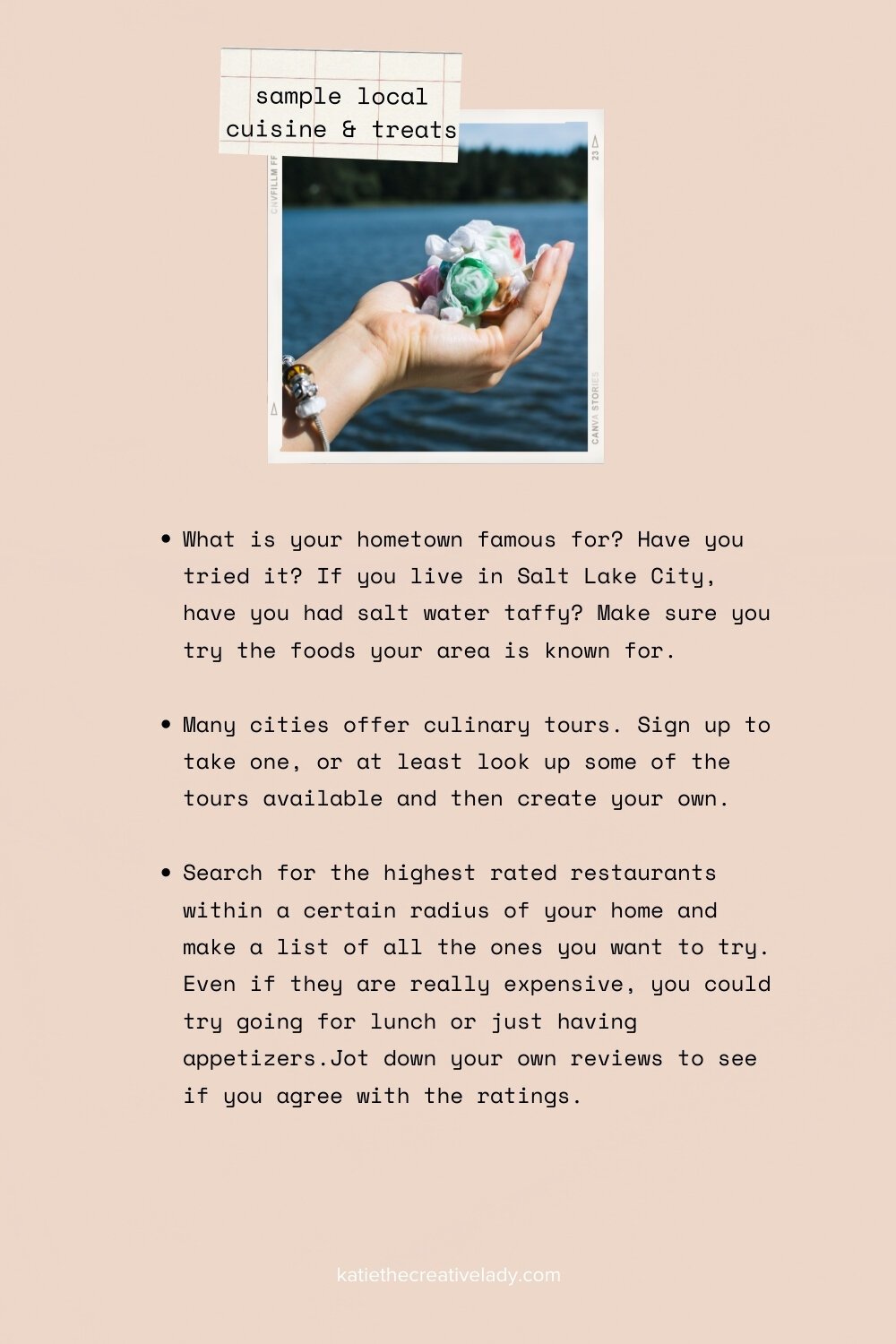 Six great ways to be a hometown tourist — Katie the Creative Lady ...