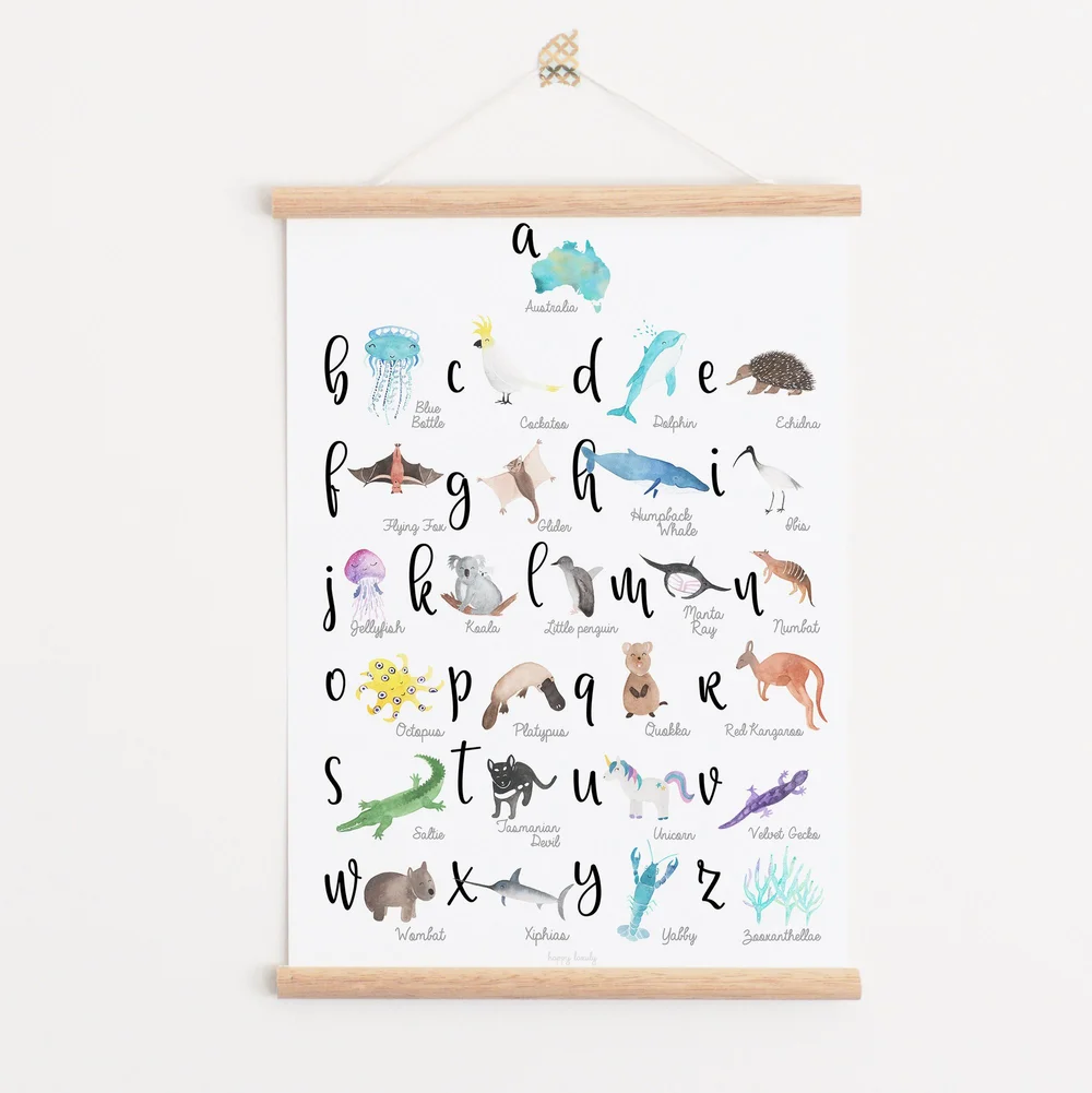 Australian Native Animal - alphabet & numbers print — Happy Lazuly