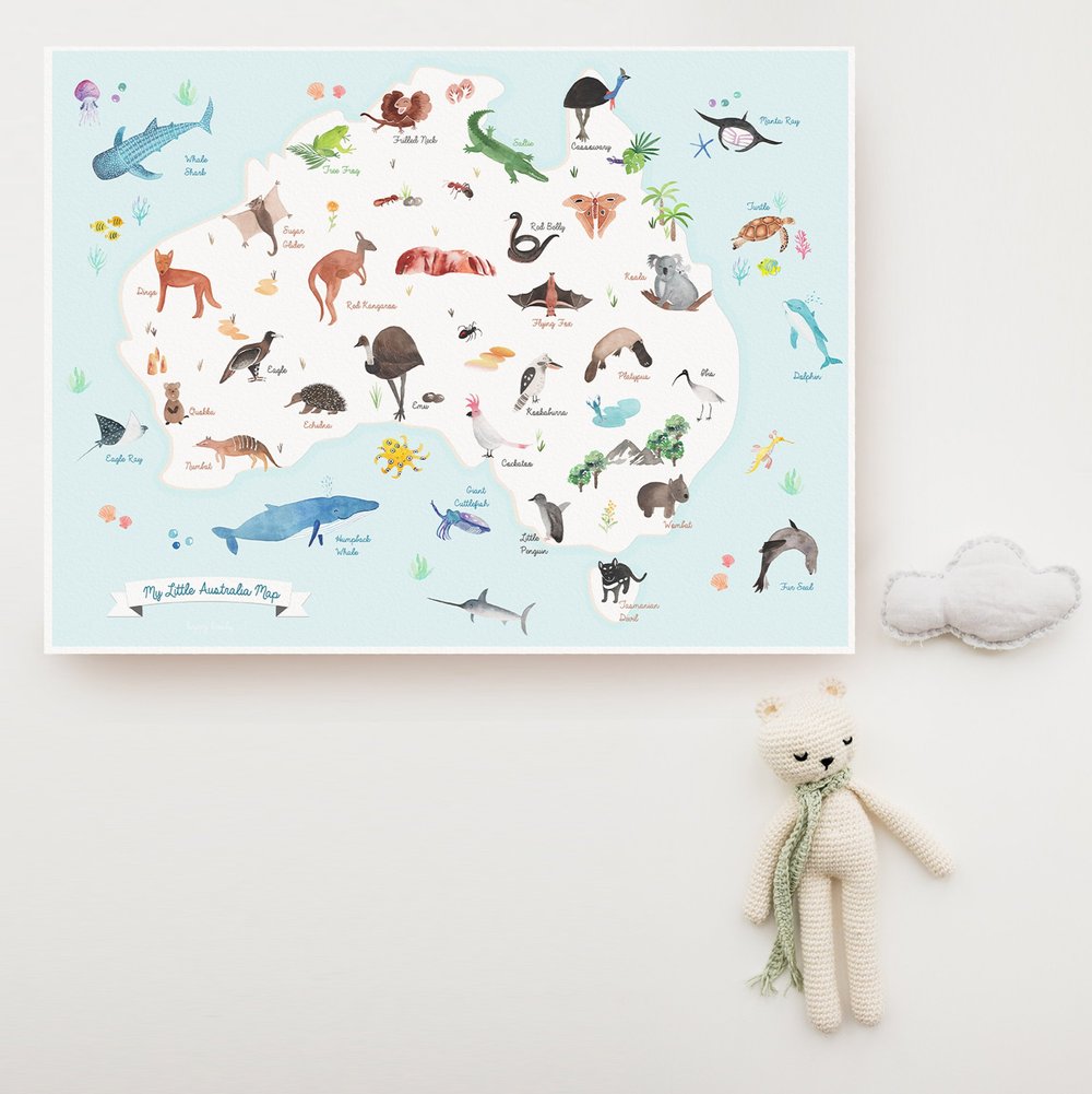 Australian Native Animal - alphabet & numbers print — Happy Lazuly