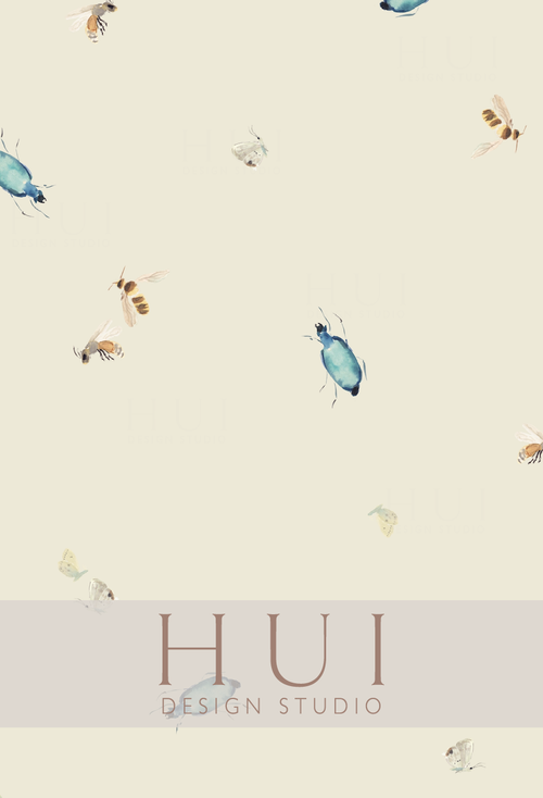 Japonica - hand-painted watercolour wild flower seamless repeat pattern ...