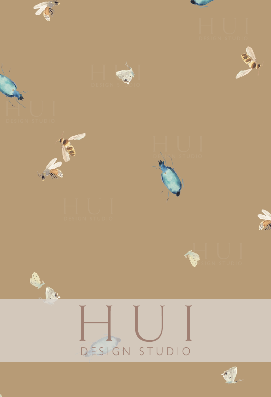Japonica - hand-painted watercolour wild flower seamless repeat pattern ...