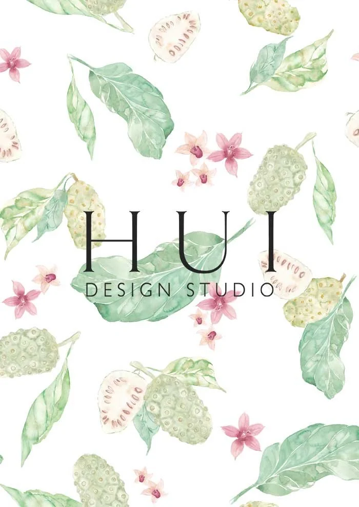 Japonica - hand-painted watercolour wild flower seamless repeat pattern ...