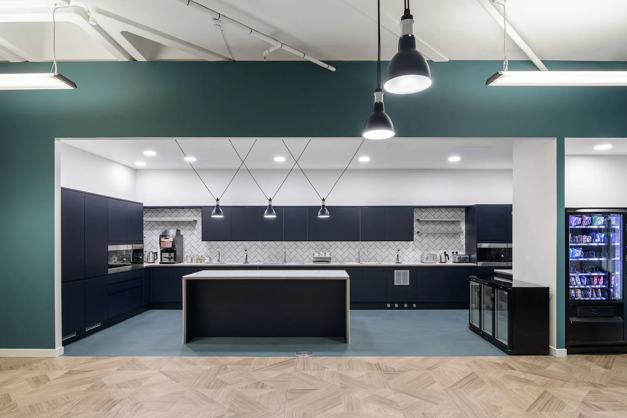 New kitchen and break out area for Trainline Edinburgh — Amos Beech