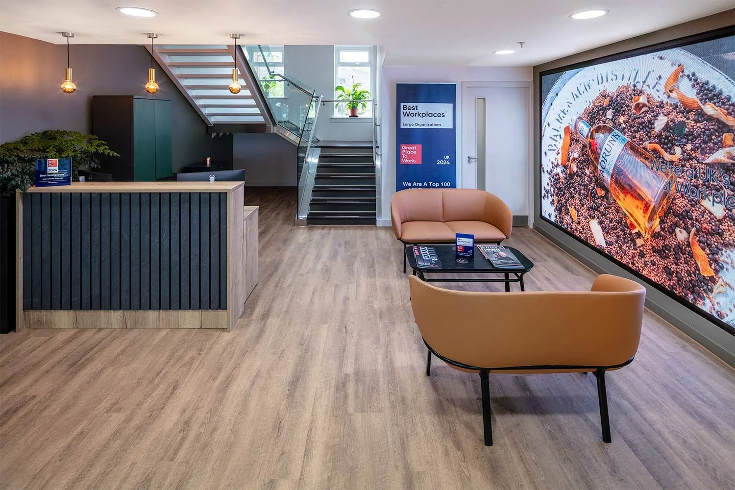 A new reception aligned with global branding — Amos Beech