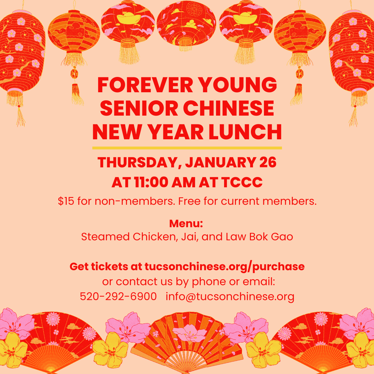 Forever Young Seniors Chinese New Year Lunch — Tucson Chinese Cultural ...