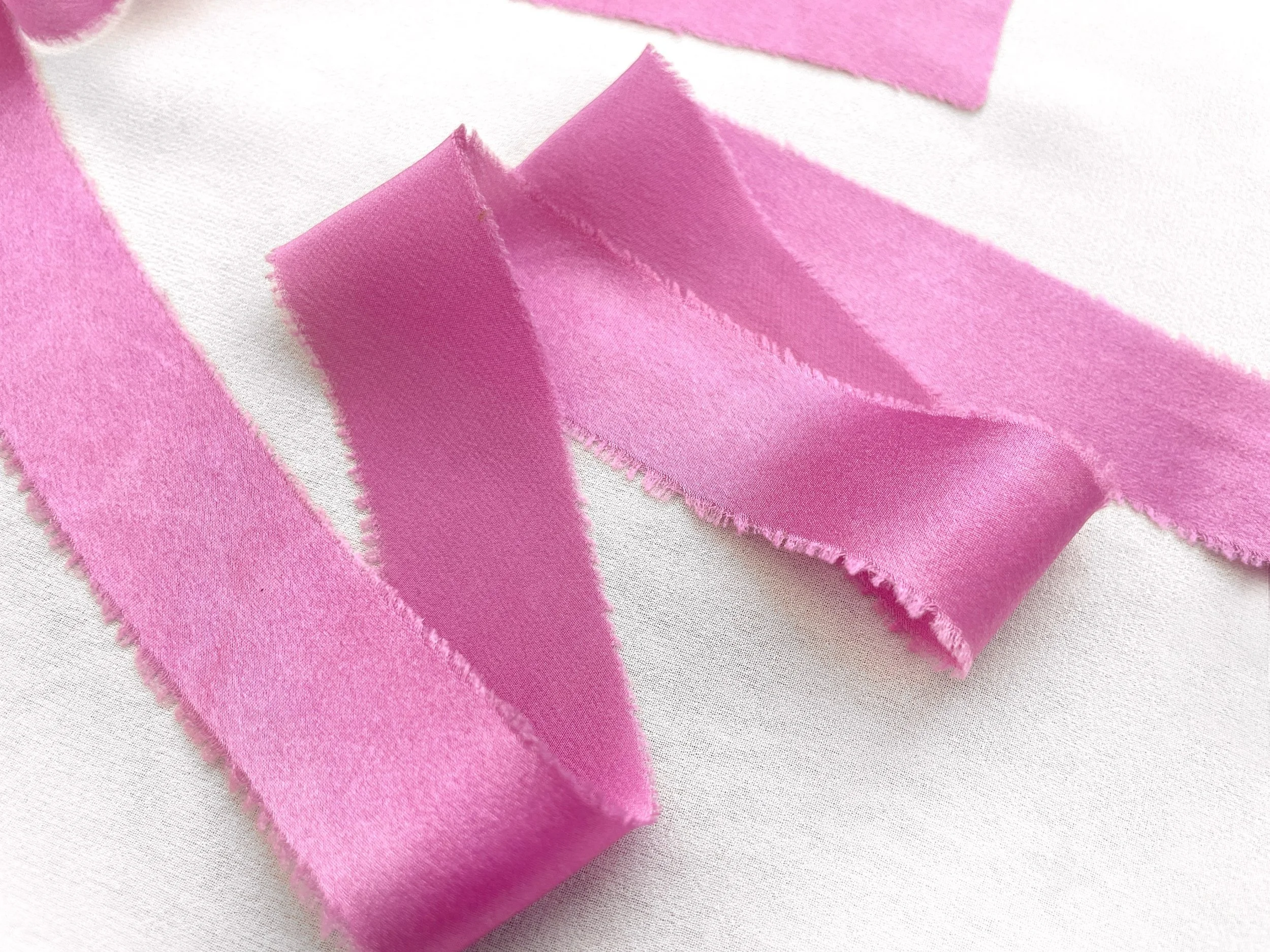 Pink Silk Ribbon, Naturally Dyed — Cedar Dell Designs