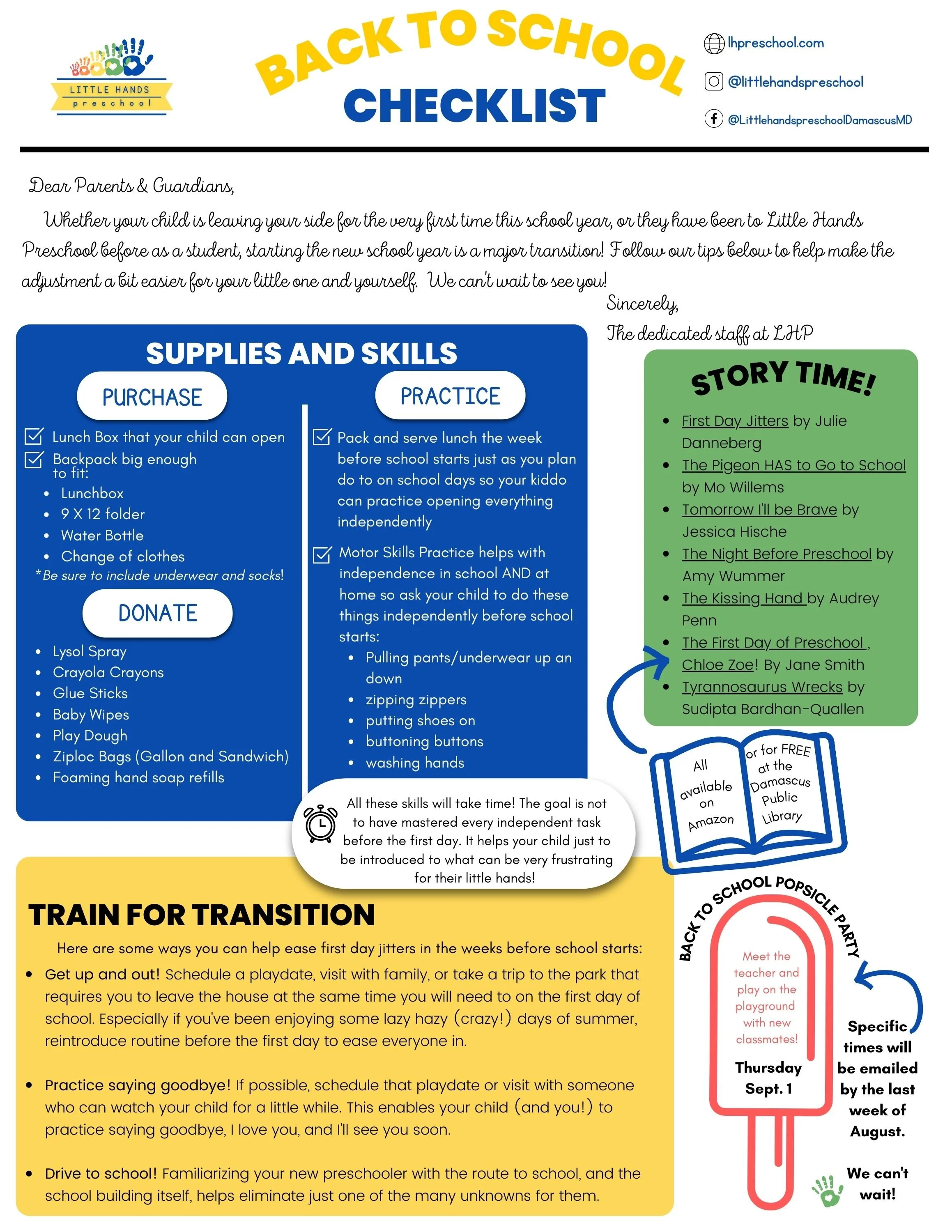 Preparing For Prek A Checklist Little Hands Preschool