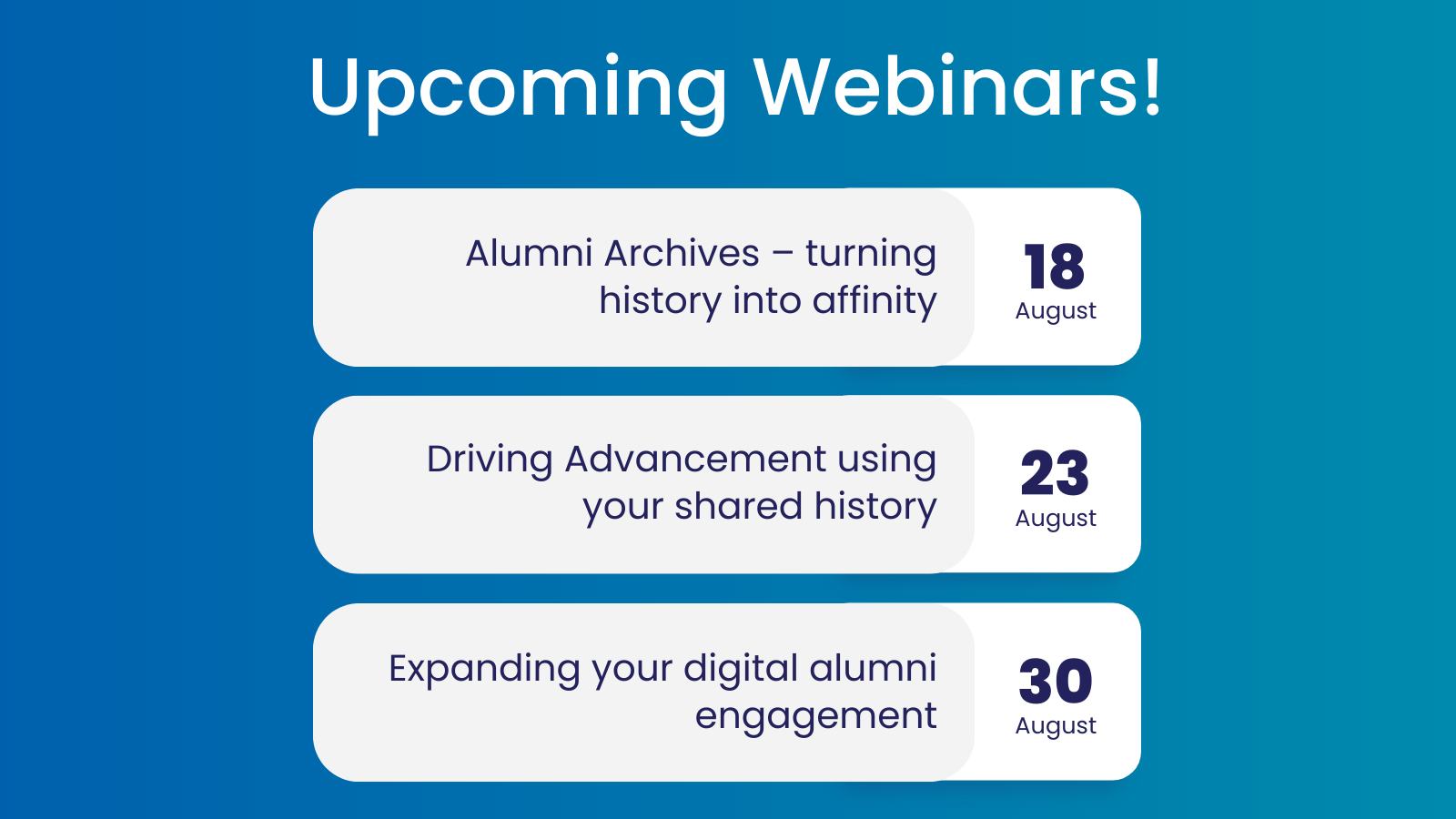 Upcoming Webinars: August 2023 — SocialArchive®