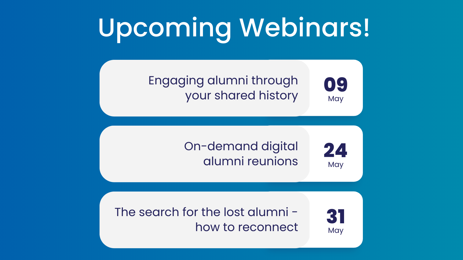 Upcoming Webinars: May 2023 — SocialArchive®