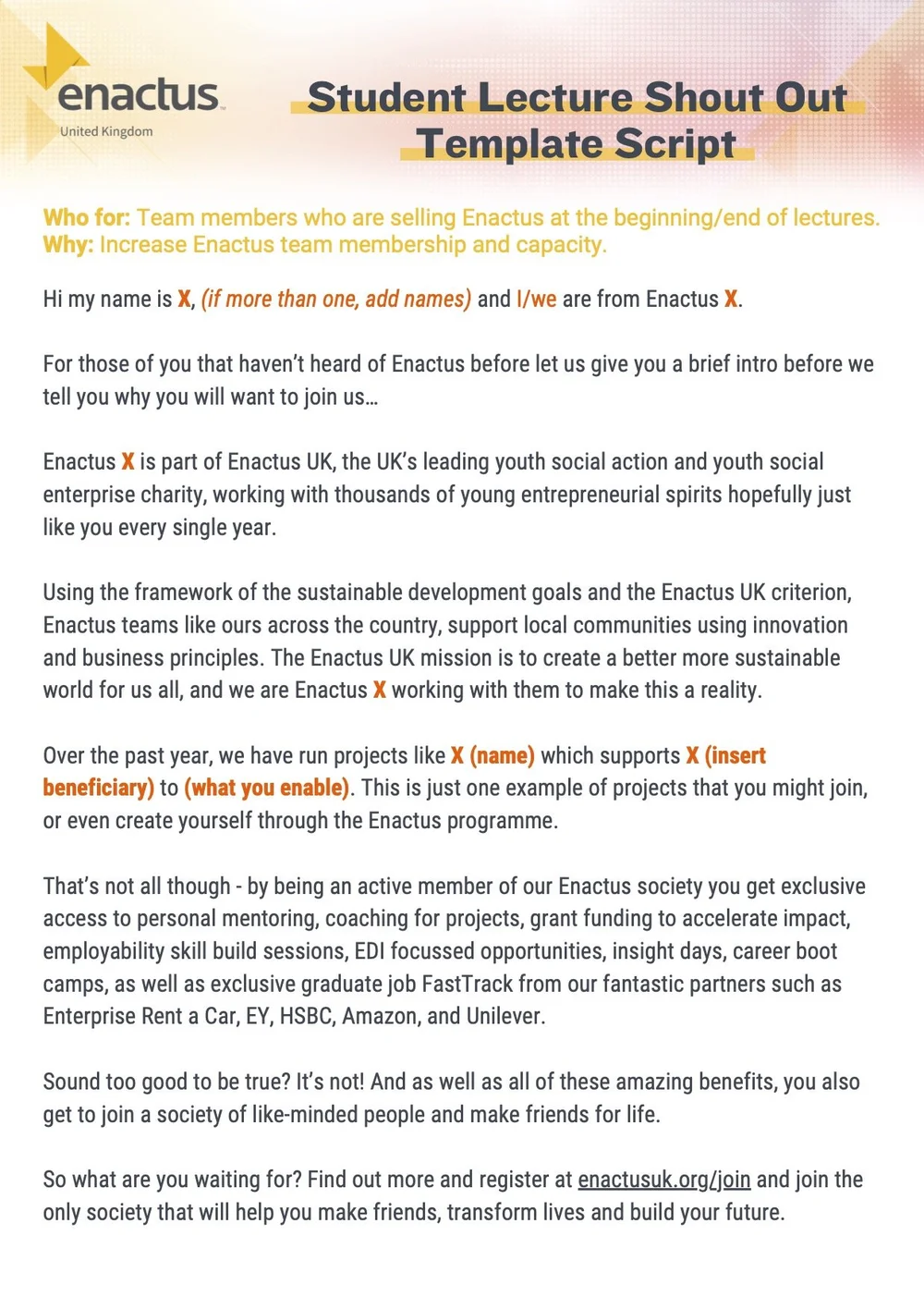 Recruitment Guides & Templates — Enactus UK & Ireland