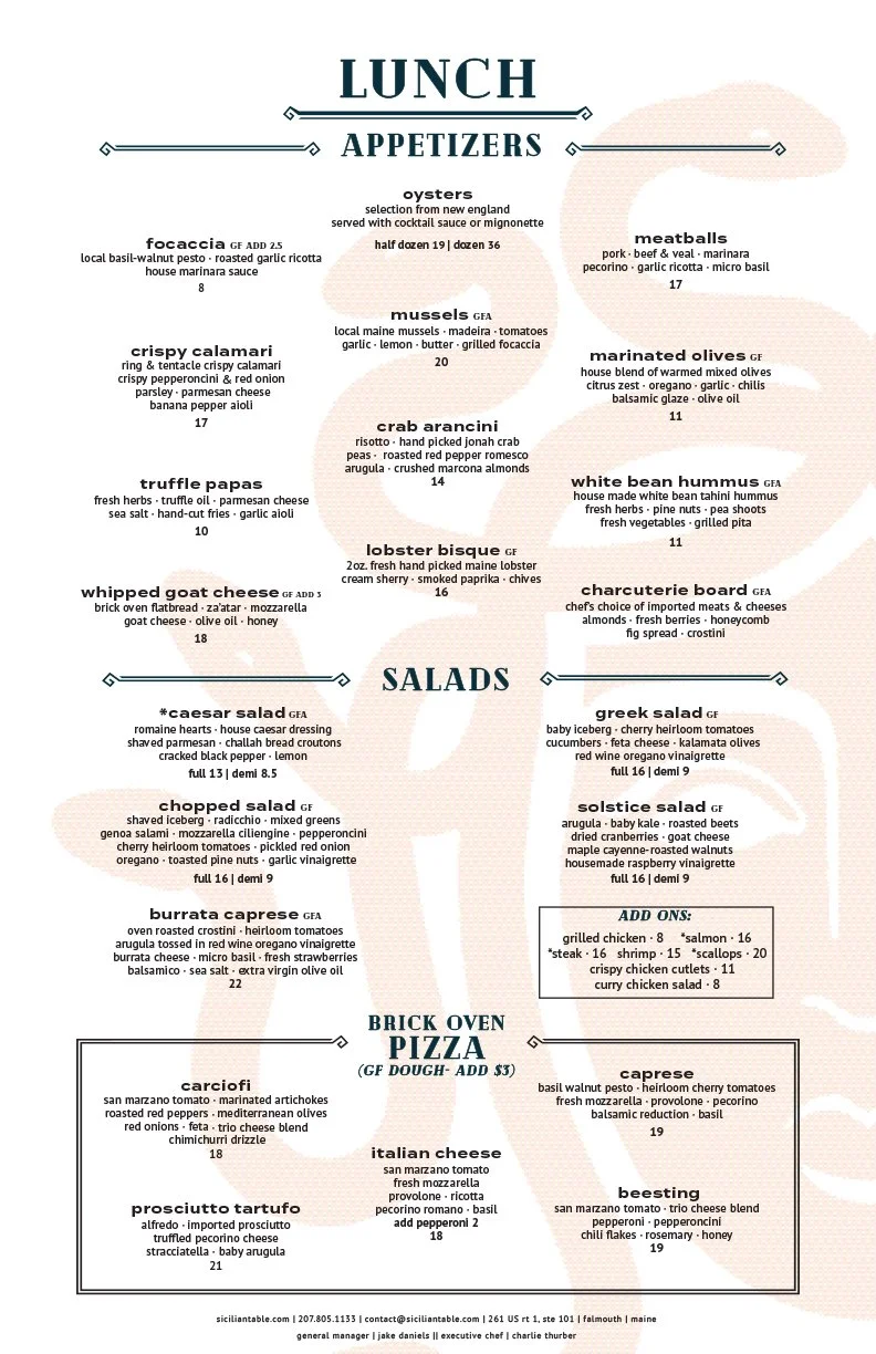 Lunch — Sicilian Table