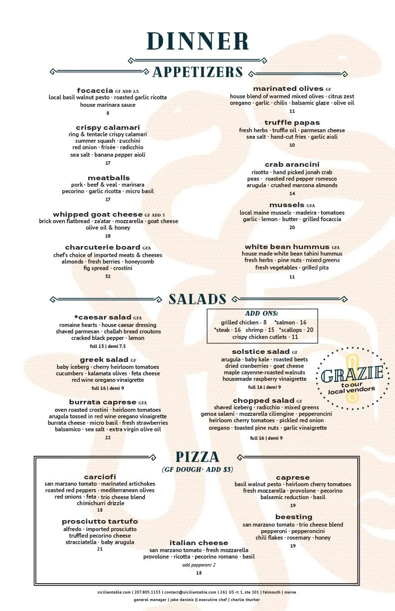 Dinner — Sicilian Table