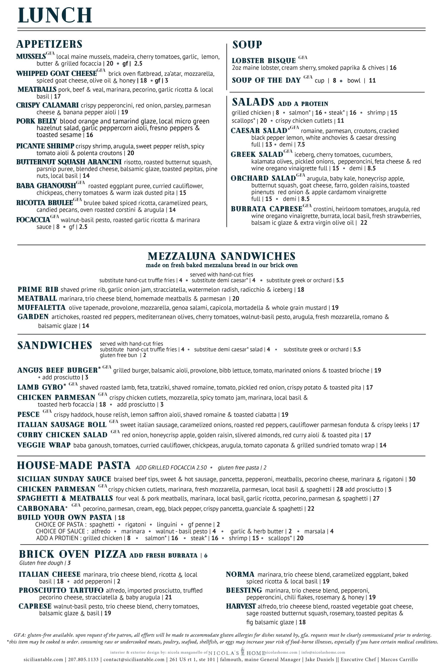 Lunch — Sicilian Table