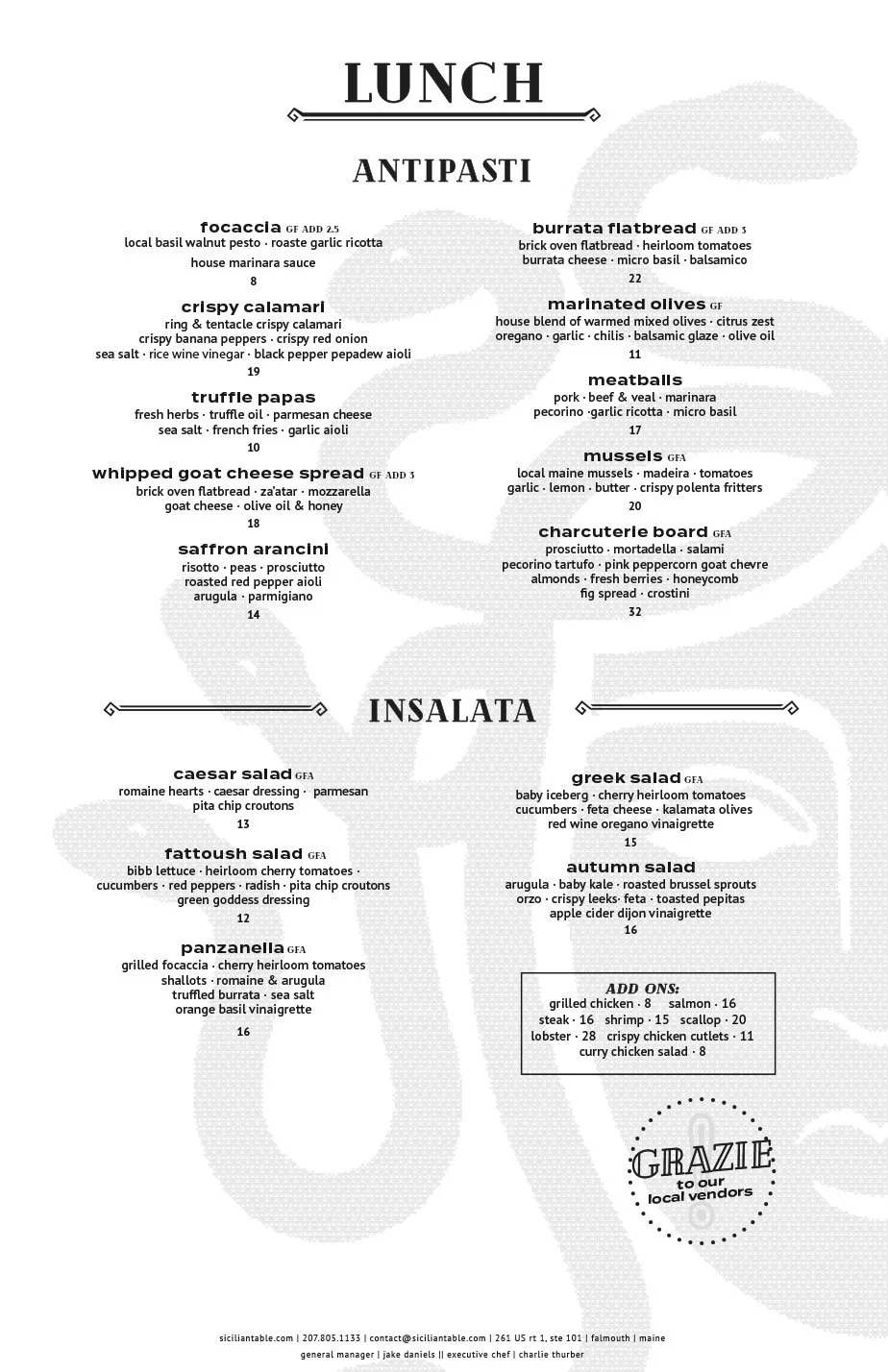 Lunch — Sicilian Table