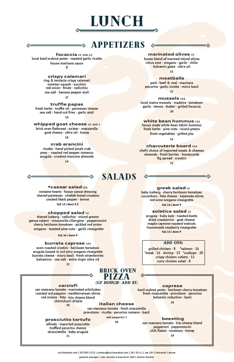 Lunch — Sicilian Table