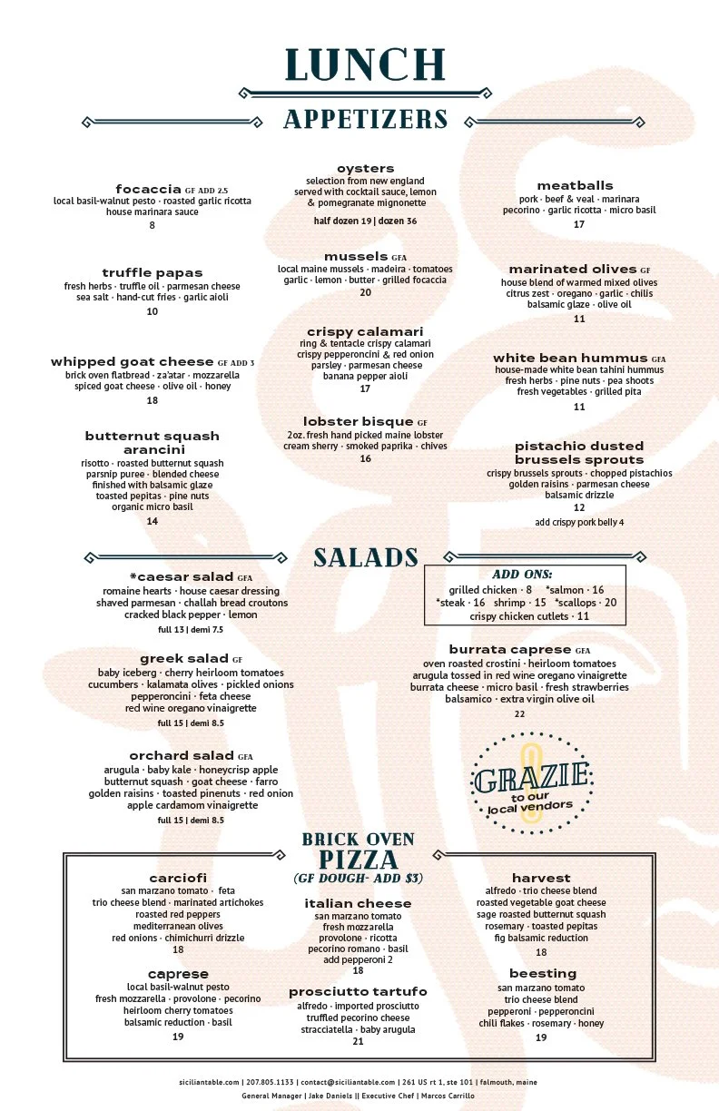 Lunch — Sicilian Table