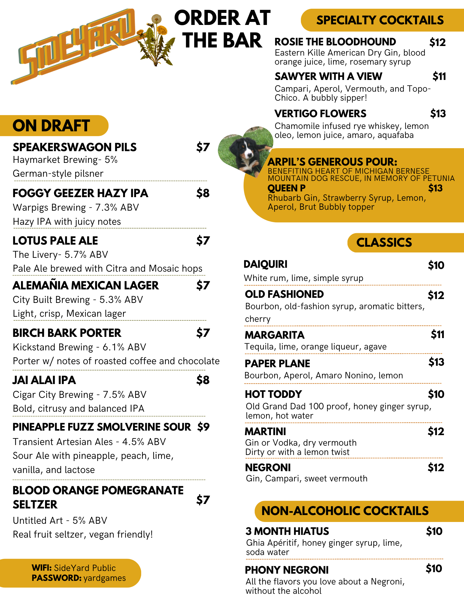 Bar Menu — Home