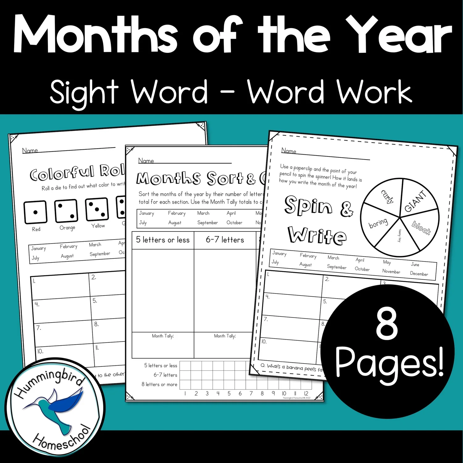 Teaching Kids the Months of the Year | Hummingbird Homeschool