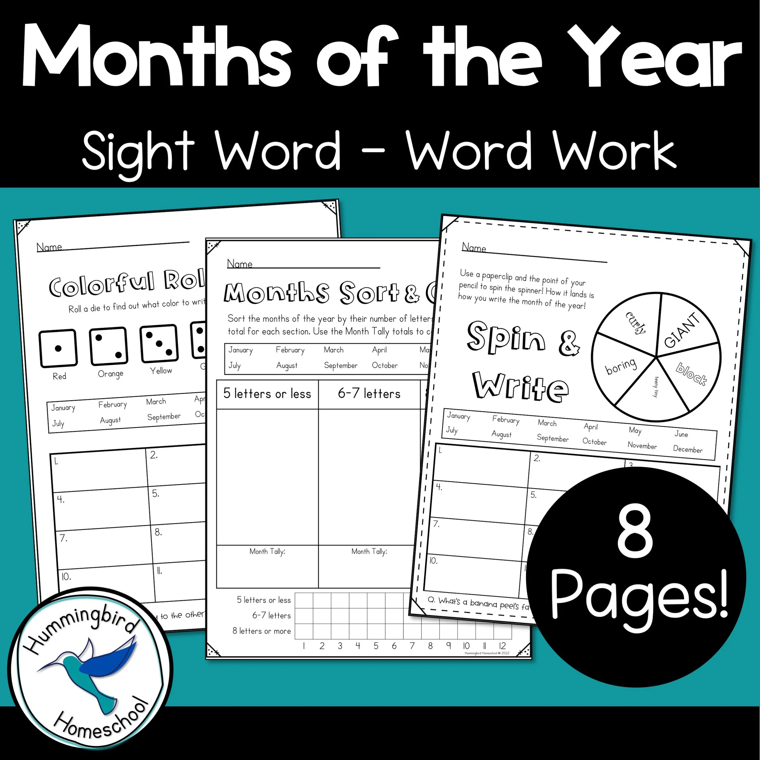 Teaching Kids the Months of the Year | Hummingbird Homeschool