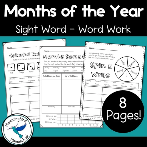 Teaching Kids the Months of the Year | Hummingbird Homeschool
