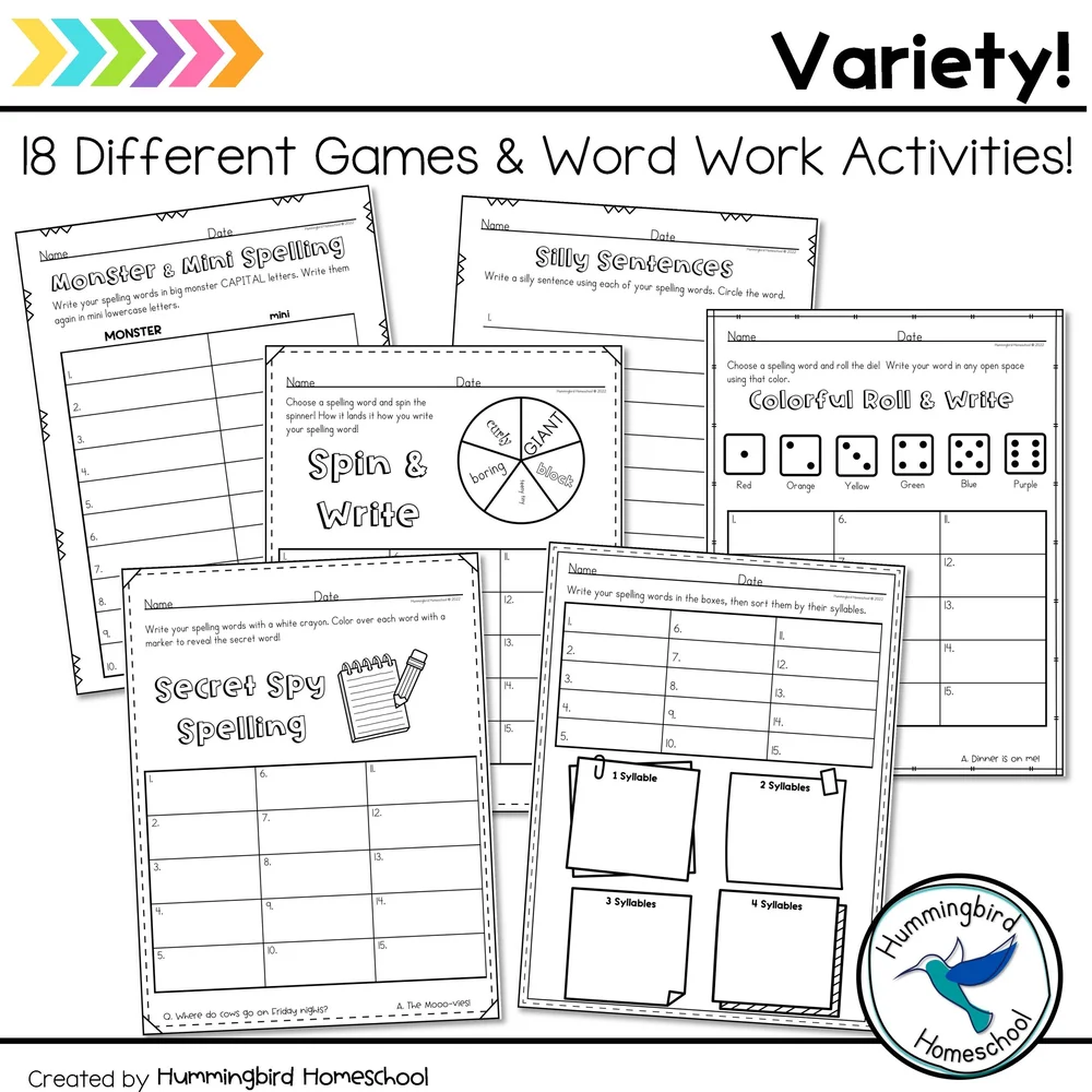 Fun Ways To Practice Spelling Words | Hummingbird Homeschool