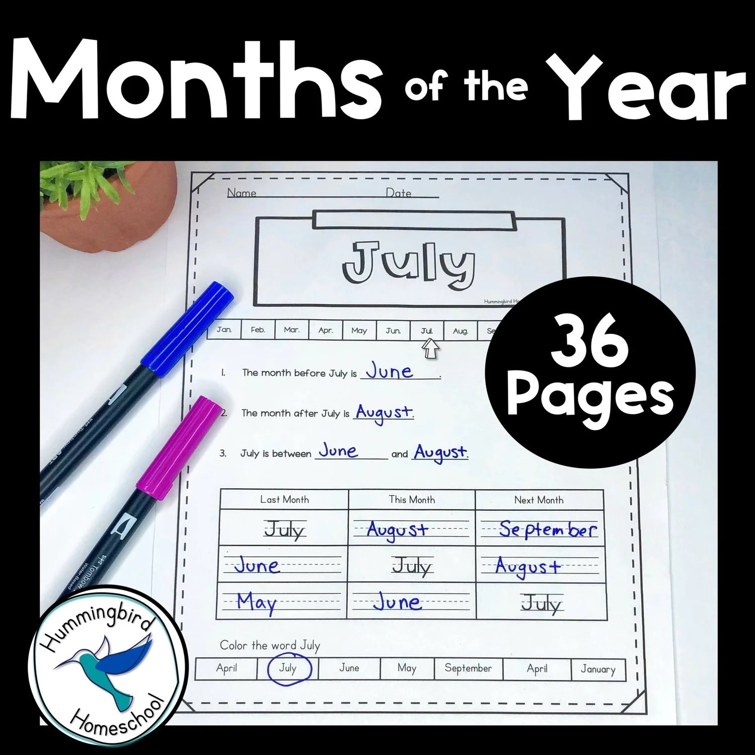 Teaching Kids the Months of the Year | Hummingbird Homeschool
