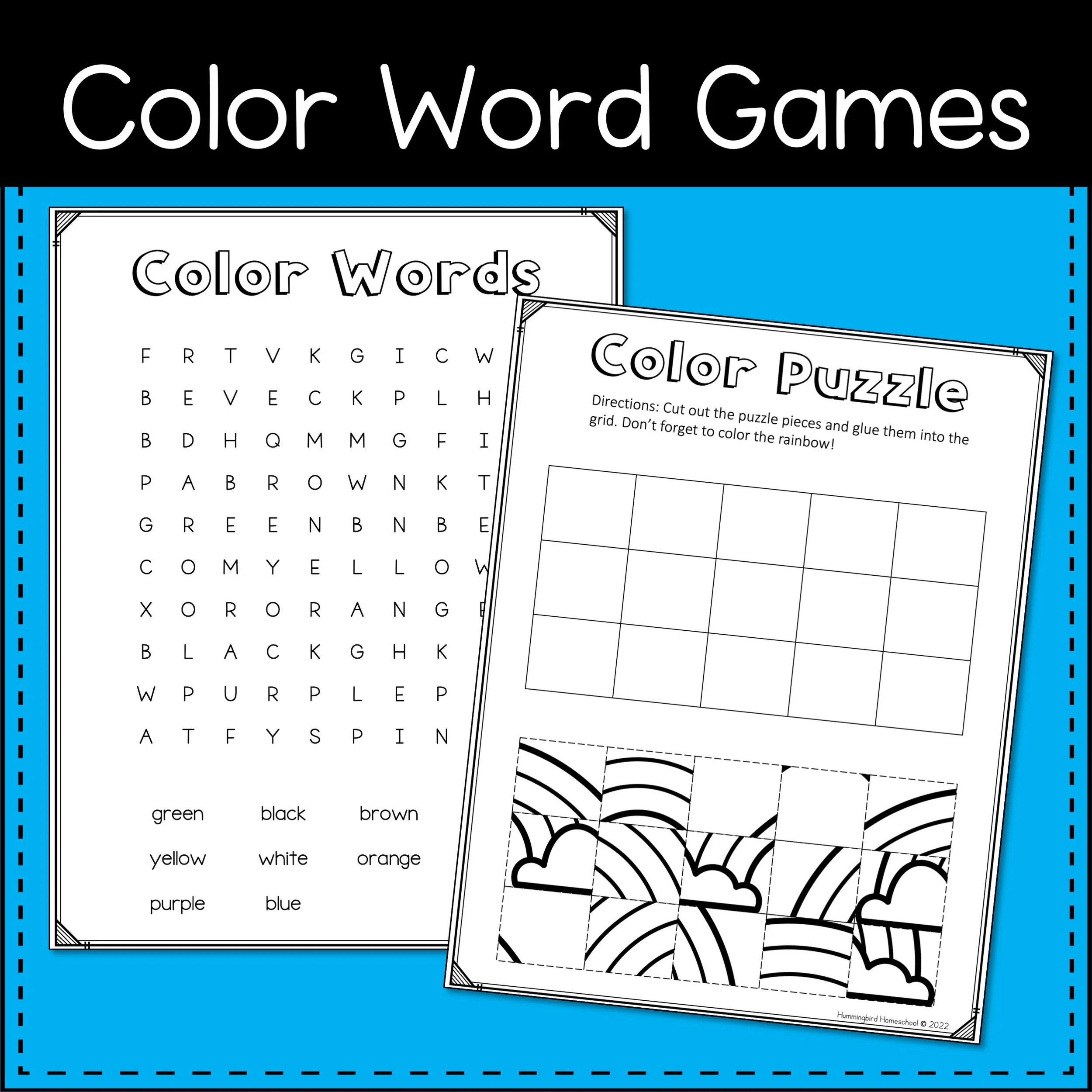 Color Words Worksheets for Kindergarten | Hummingbird Homeschool