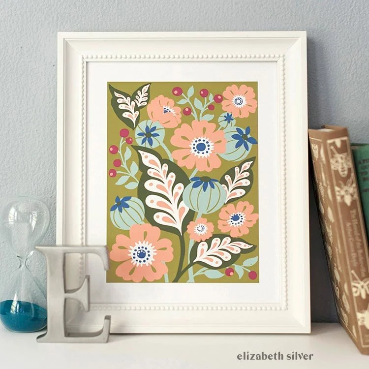 Illustrations for Products — Elizabeth Silver Surface Pattern Design