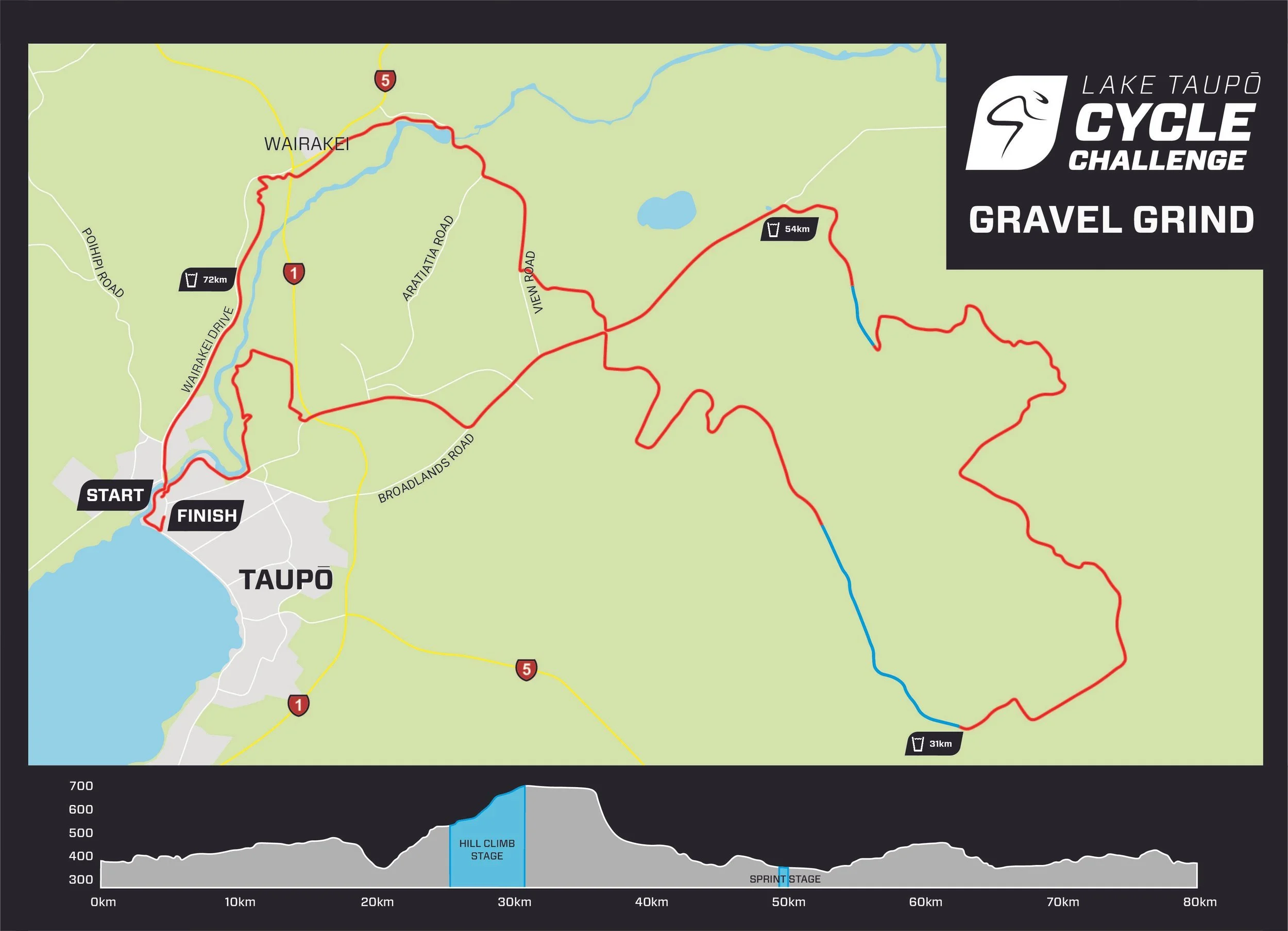 Shimano Gravel Grind - Course Map — Lake Taupo Cycle Challenge