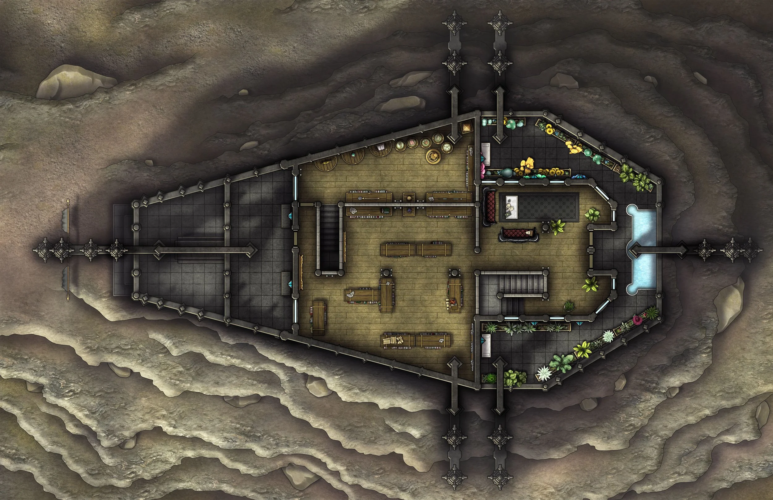 Free Gothic Wizards Tower TTRPG Battlemap - Castles, Forts & Keeps ...