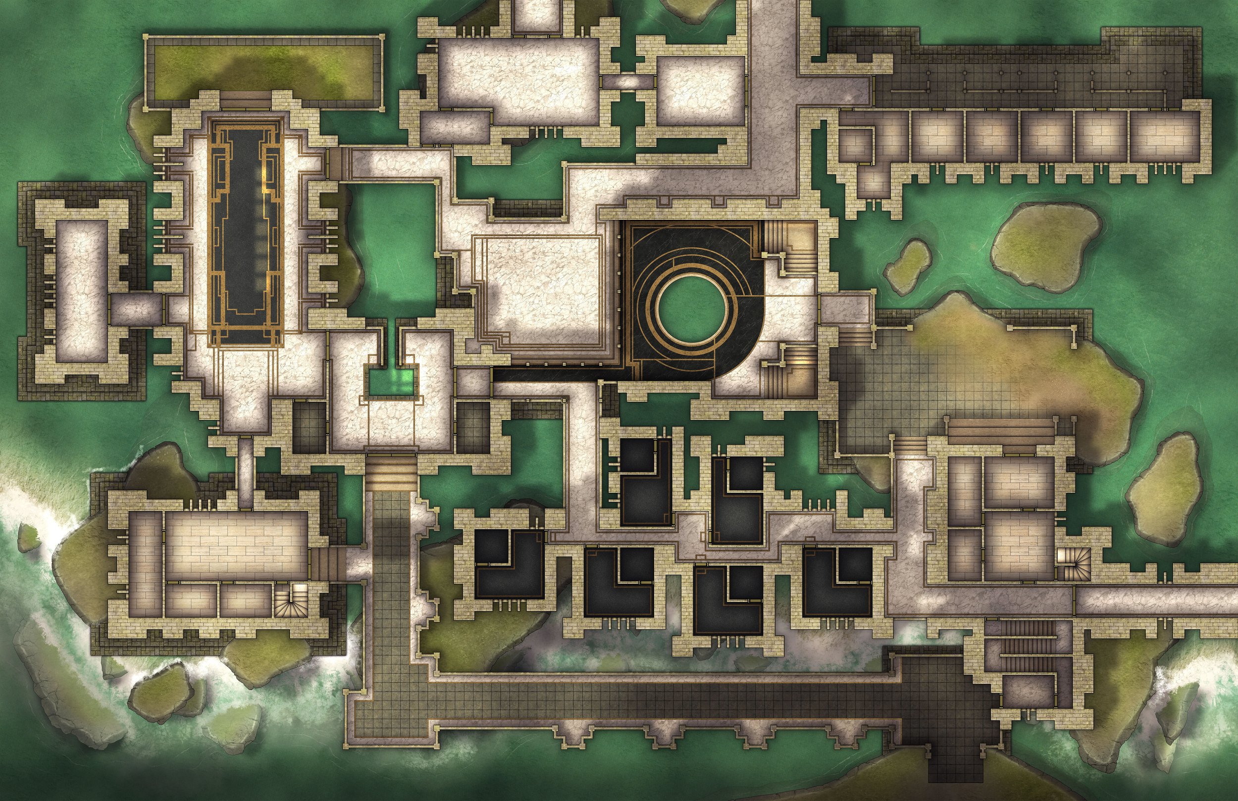 Free Lagoon Palace Great Halls TTRPG Battlemap - Mansions, Manors ...