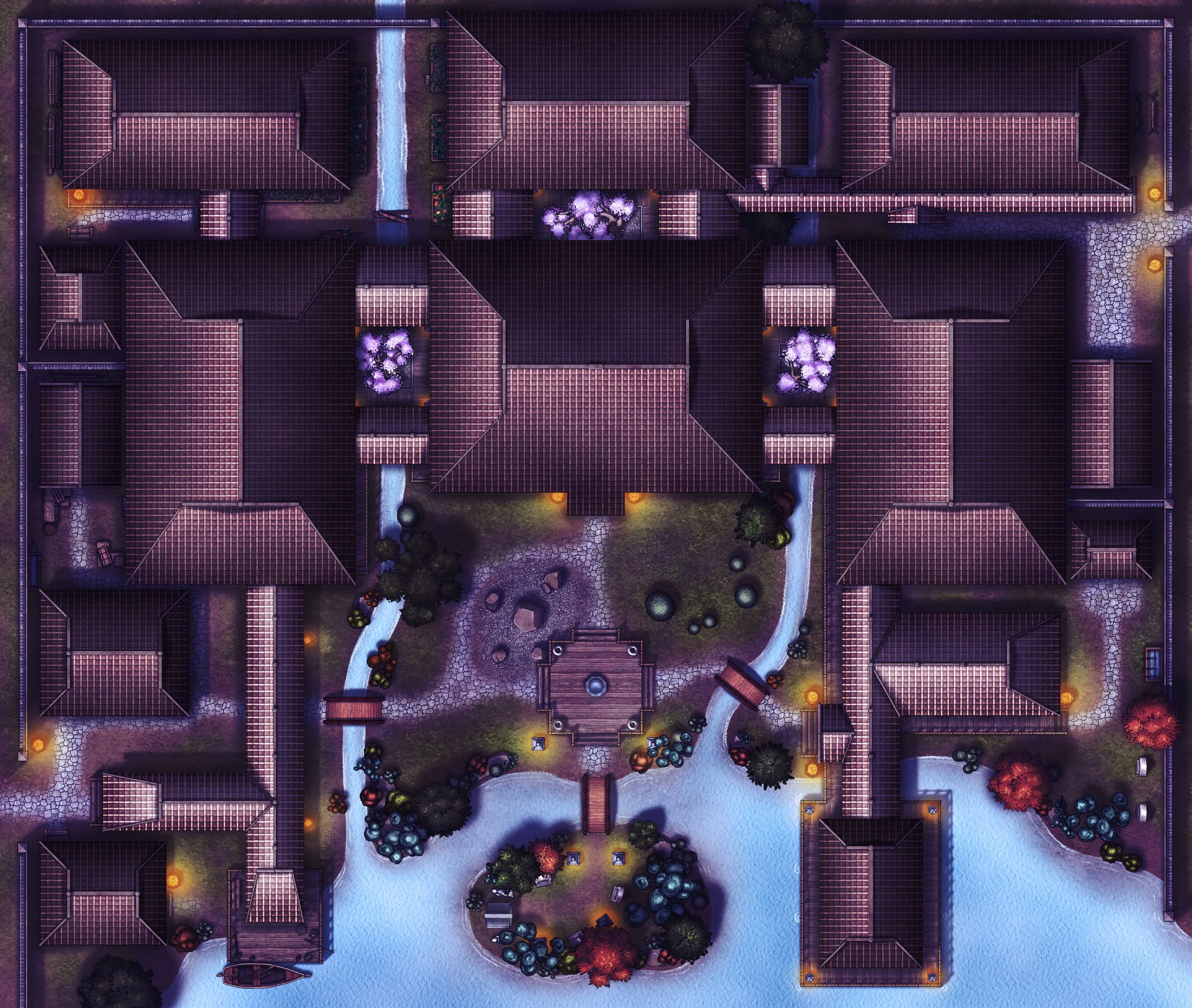 Free Feudal Japan Mansion TTRPG Battlemap - Mansions, Manors and Houses ...