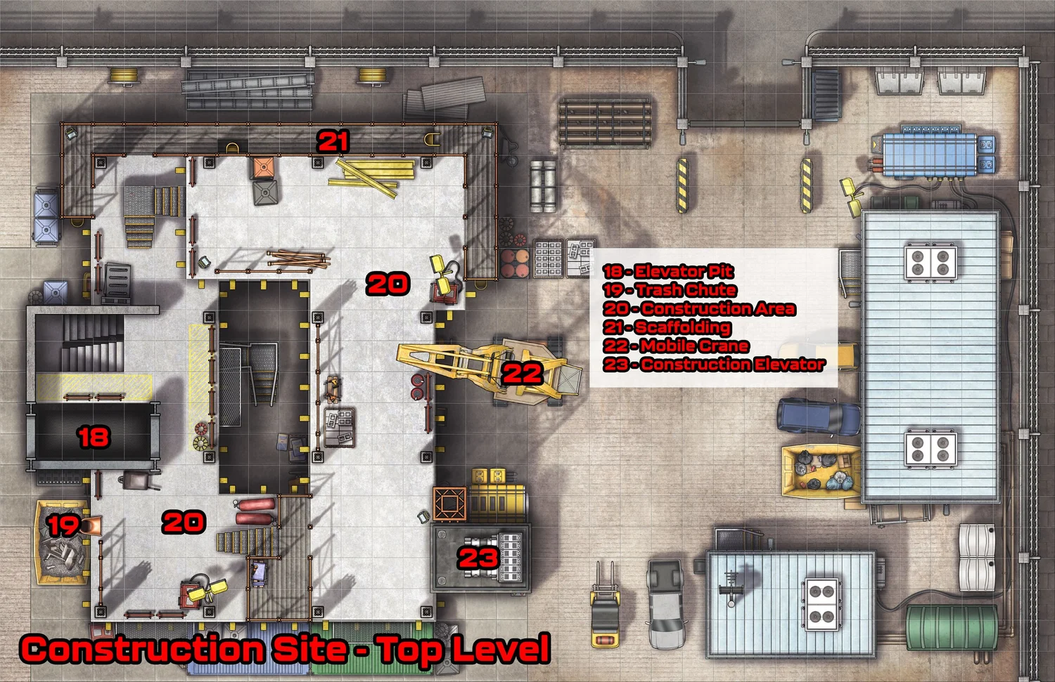 Free Modern Construction Site TTRPG Battlemaps — Tom Cartos