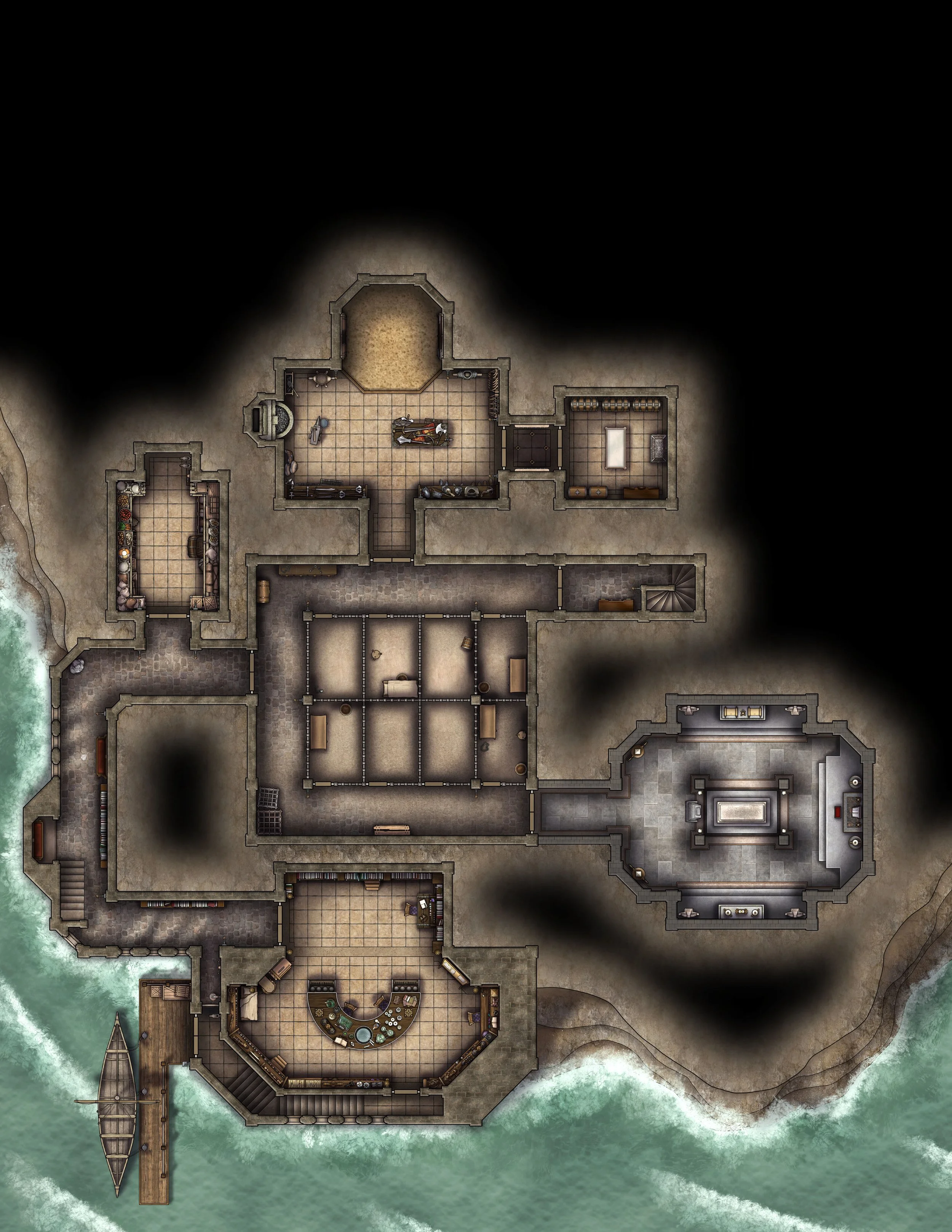 Free Large Keep TTRPG Battlemap - Castles, Forts & Keeps — Tom Cartos