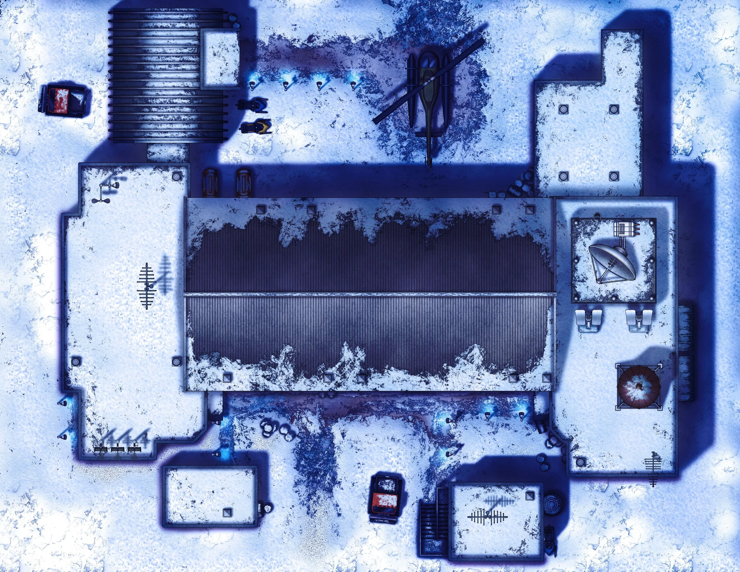 Free Modern Arctic Outpost TTRPG Battlemaps — Tom Cartos