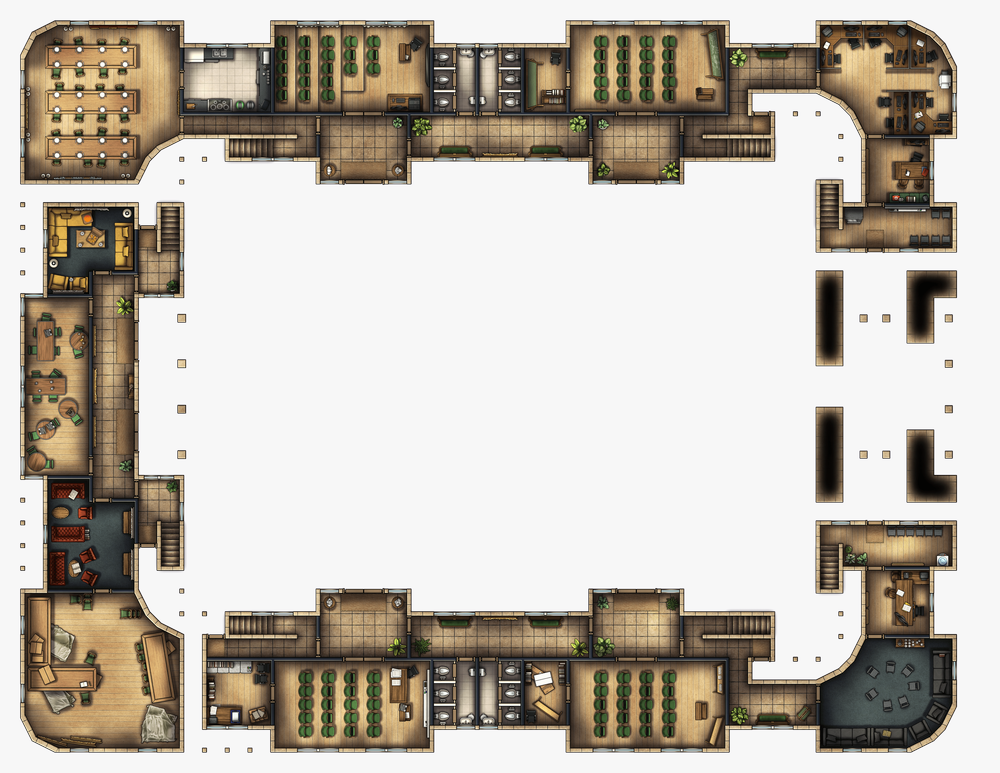 Free Modern University Quad TTRPG Battlemaps — Tom Cartos