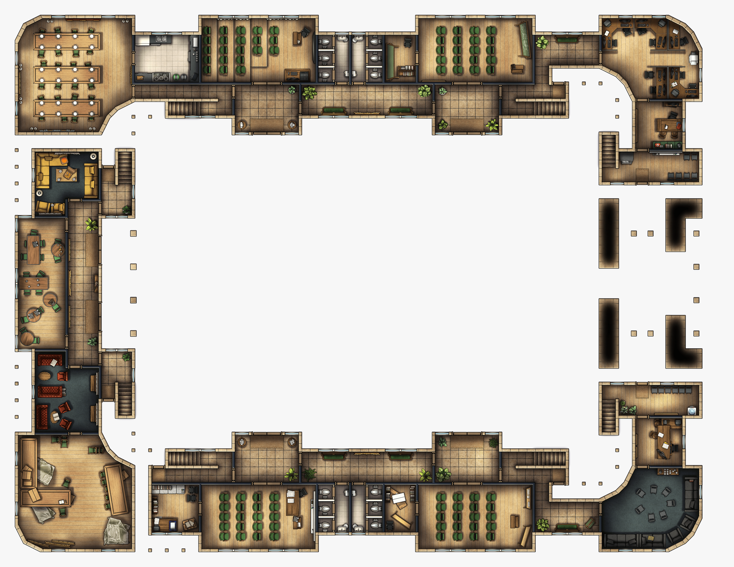 Free Modern University Quad TTRPG Battlemaps — Tom Cartos