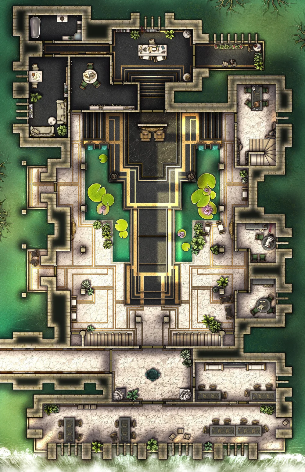 Free Palace Throne Room TTRPG Battlemap - SERIES — Tom Cartos